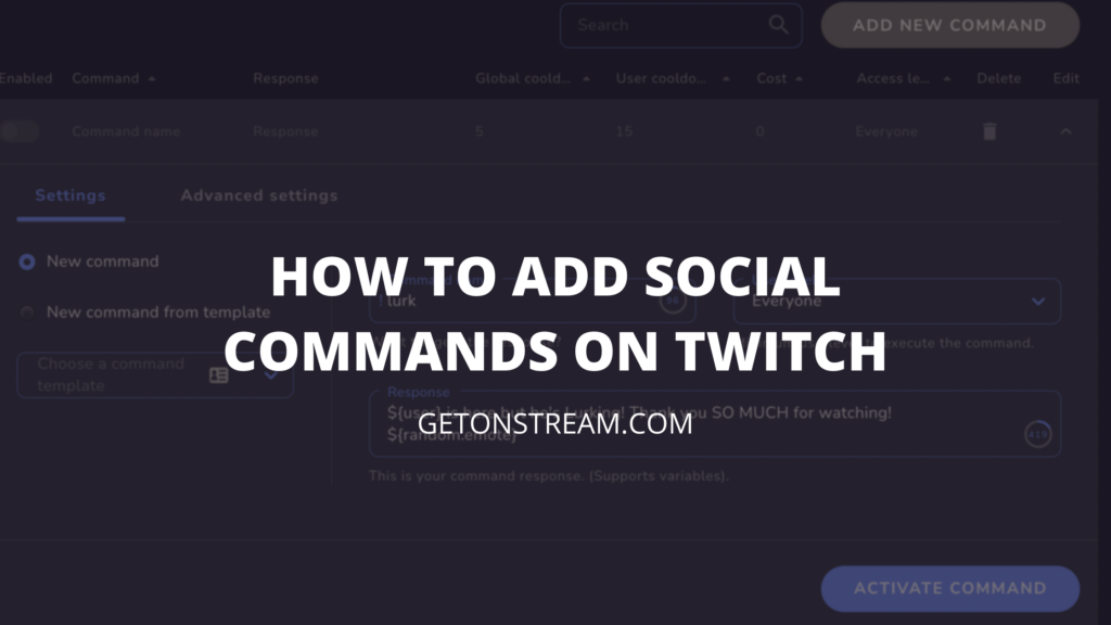 How To Add Social Commands On Twitch (Discord, Youtube Etc) - Get On Stream